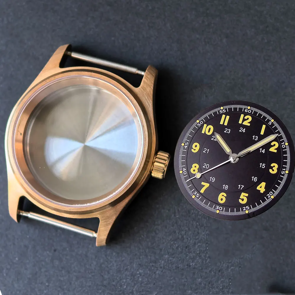 36mm real Cusn8 Bronze Pilot Watch Case 29mm Dial Set for NH35 NH36 ...