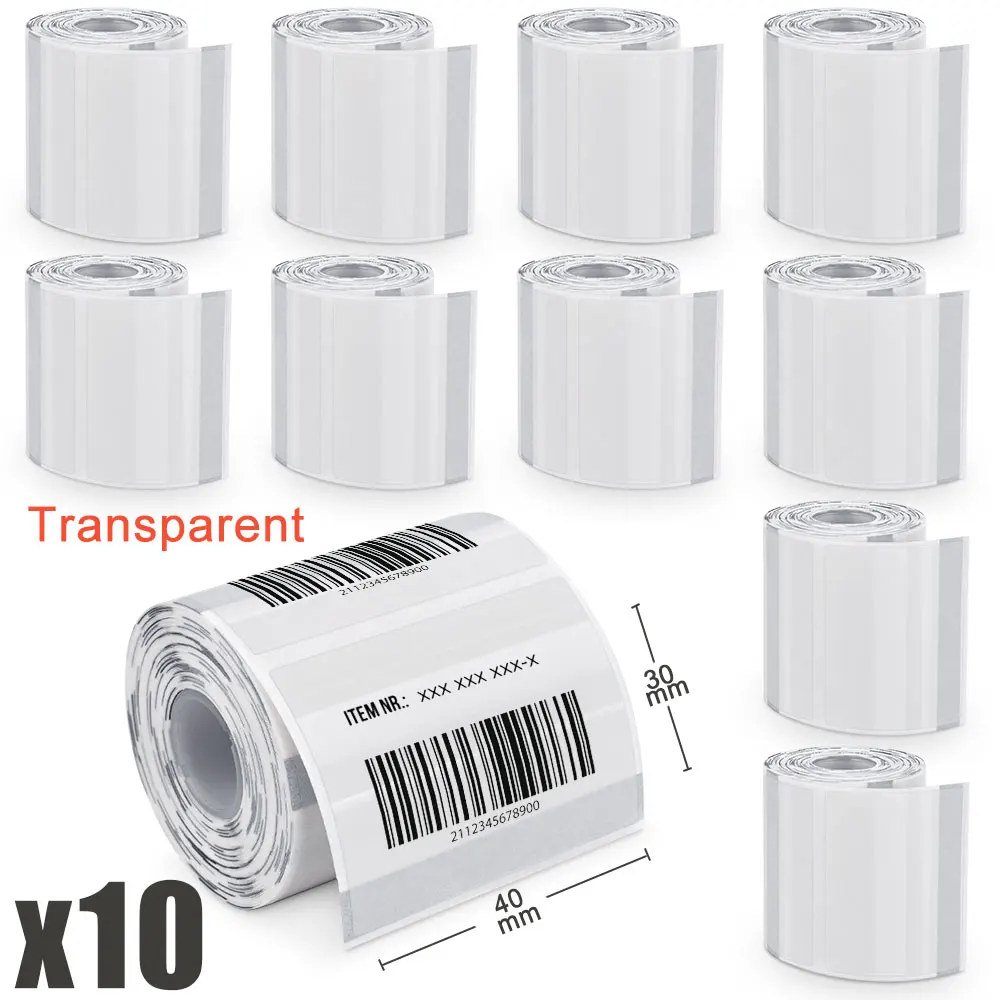 10-Roll-E210-Transparent-Thermal-Label-Paper-40mmx30mm-work-for-E210 ...