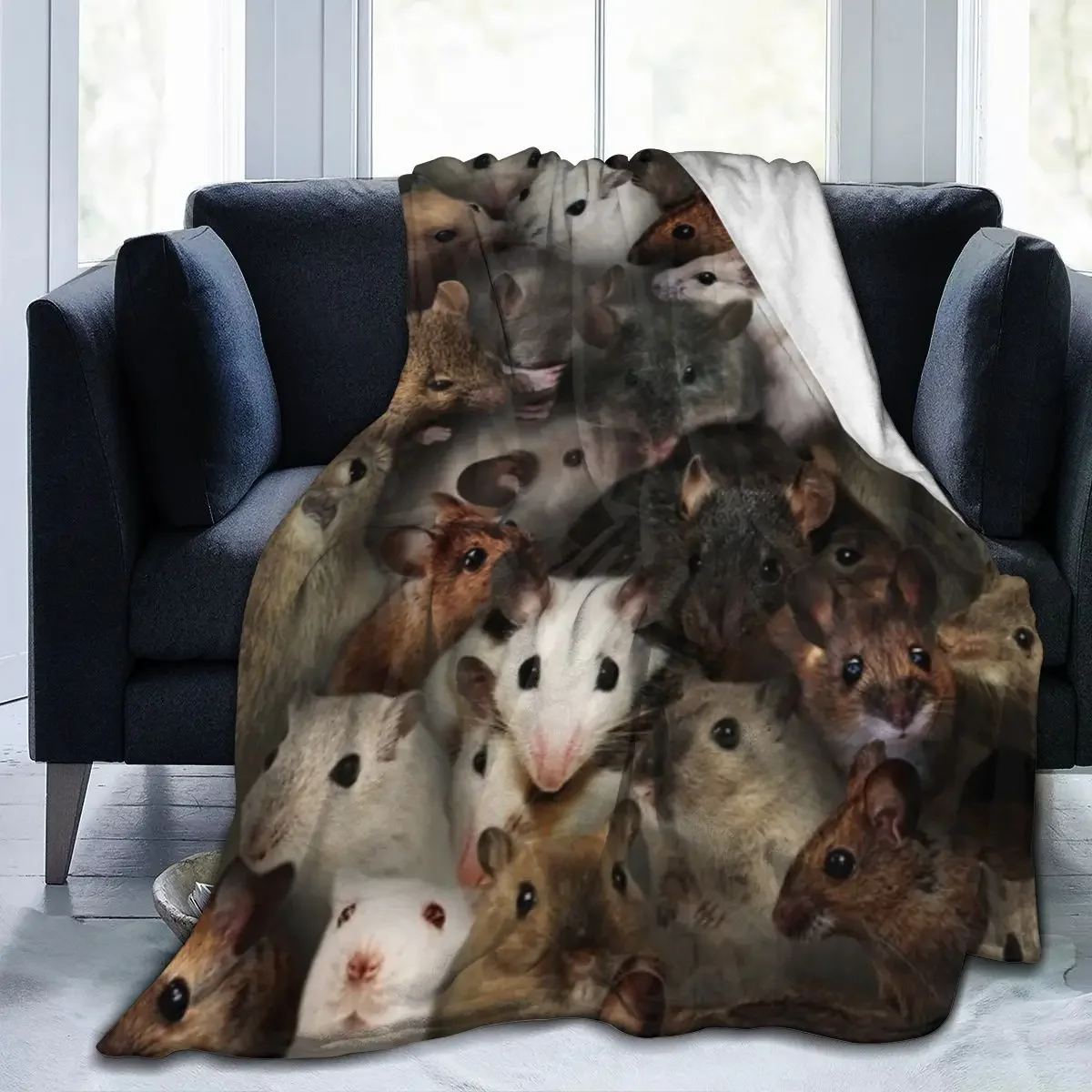 Mice-Print-Blanket-Animals-Throws-Soft-Couch-Sofa-Cozy-Warm-Small ...