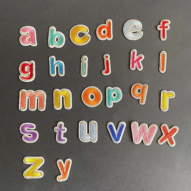 A~Z,26 Letters Mini Kids Clothes Stickers Patches,Cartoon Cute Coloured ...