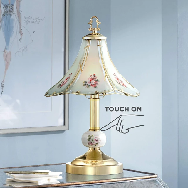 Flower 16 High Polished Brass Touch On-Off Table Lamp, 50% OFF