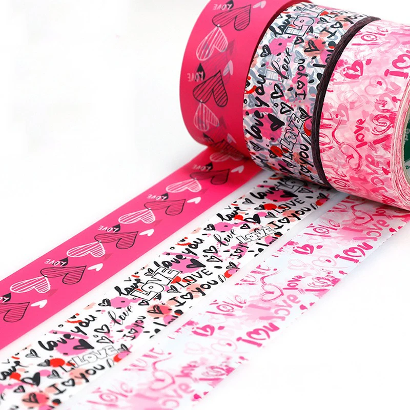 5cm x 100Y Matte BOPP Sealing Tape Valentine's Day Gift Packaging Tapes ...