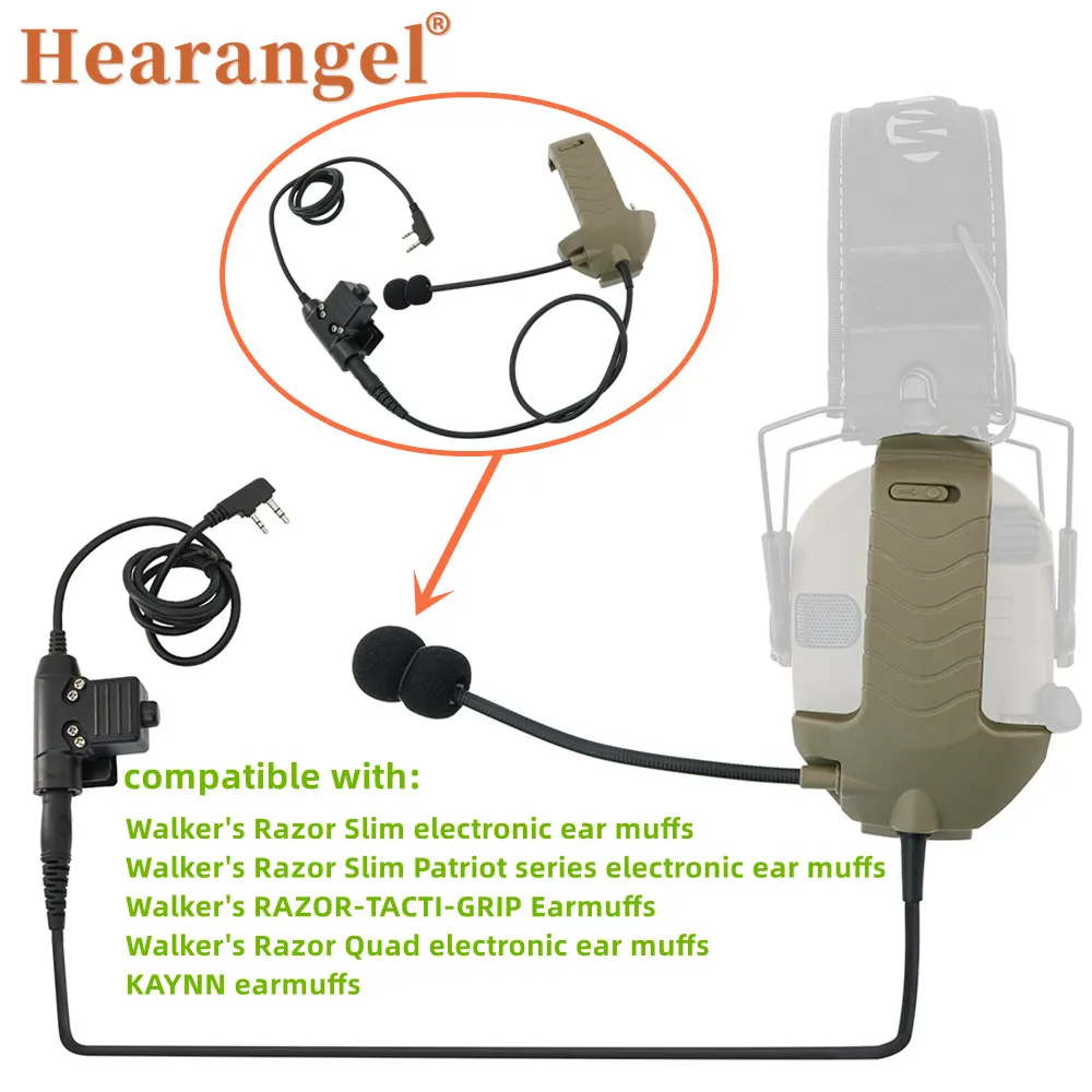 Tactical Headset Accessories Microphone Kit Y-Line Kit for Walker's ...