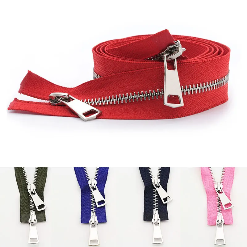 5# 70/90cm Double-headed Metal Zipper Long Down Jacket Coat zipper DIY ...