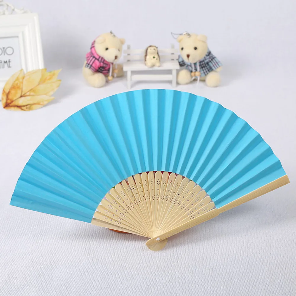 Solid-Paper-Fan-Chinese-Vintage-Handheld-Folding-Fan-Wedding-Party-Ball ...