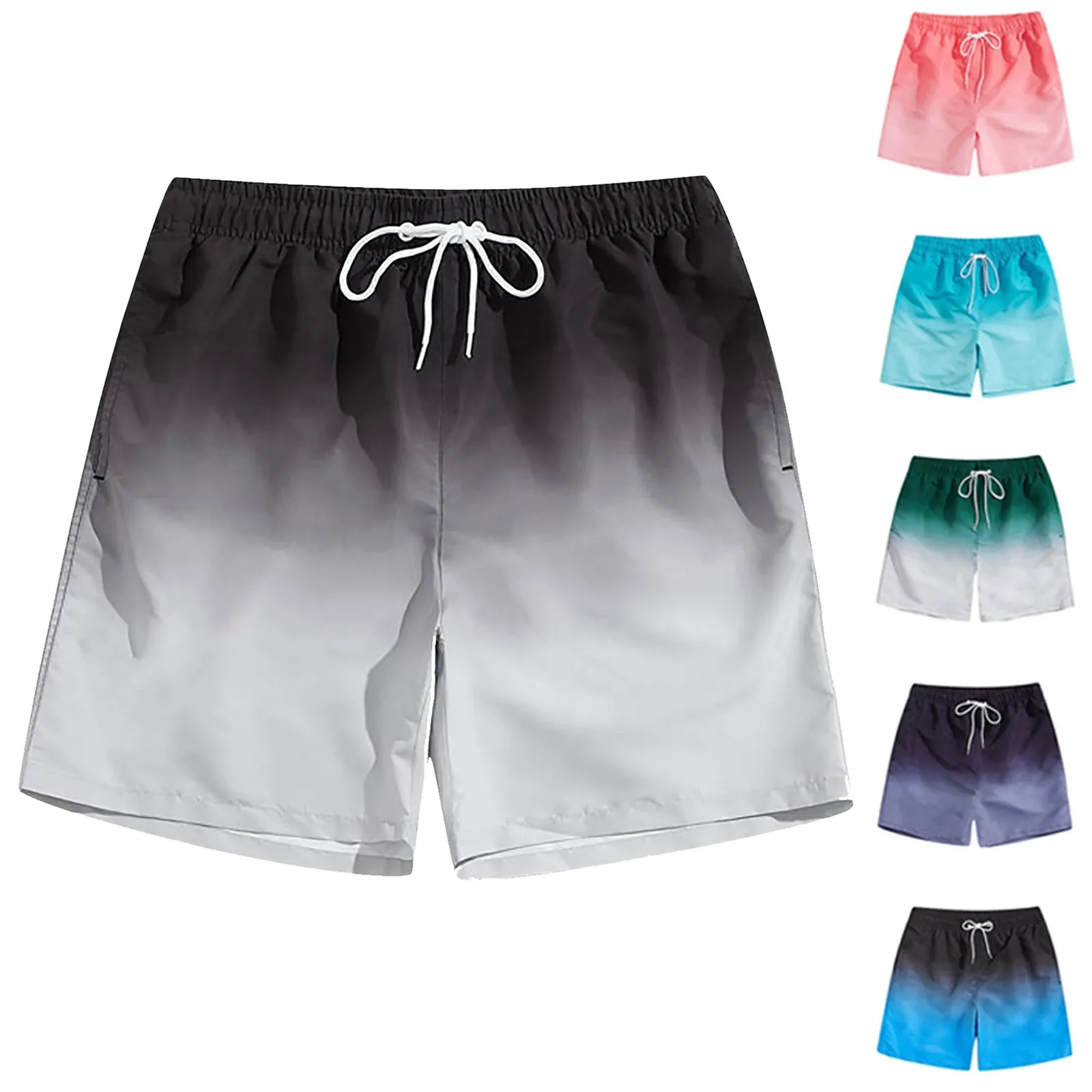Comfy Summer Beach Shorts Gradient Color Swimwear Man Swimsuit Swimming ...