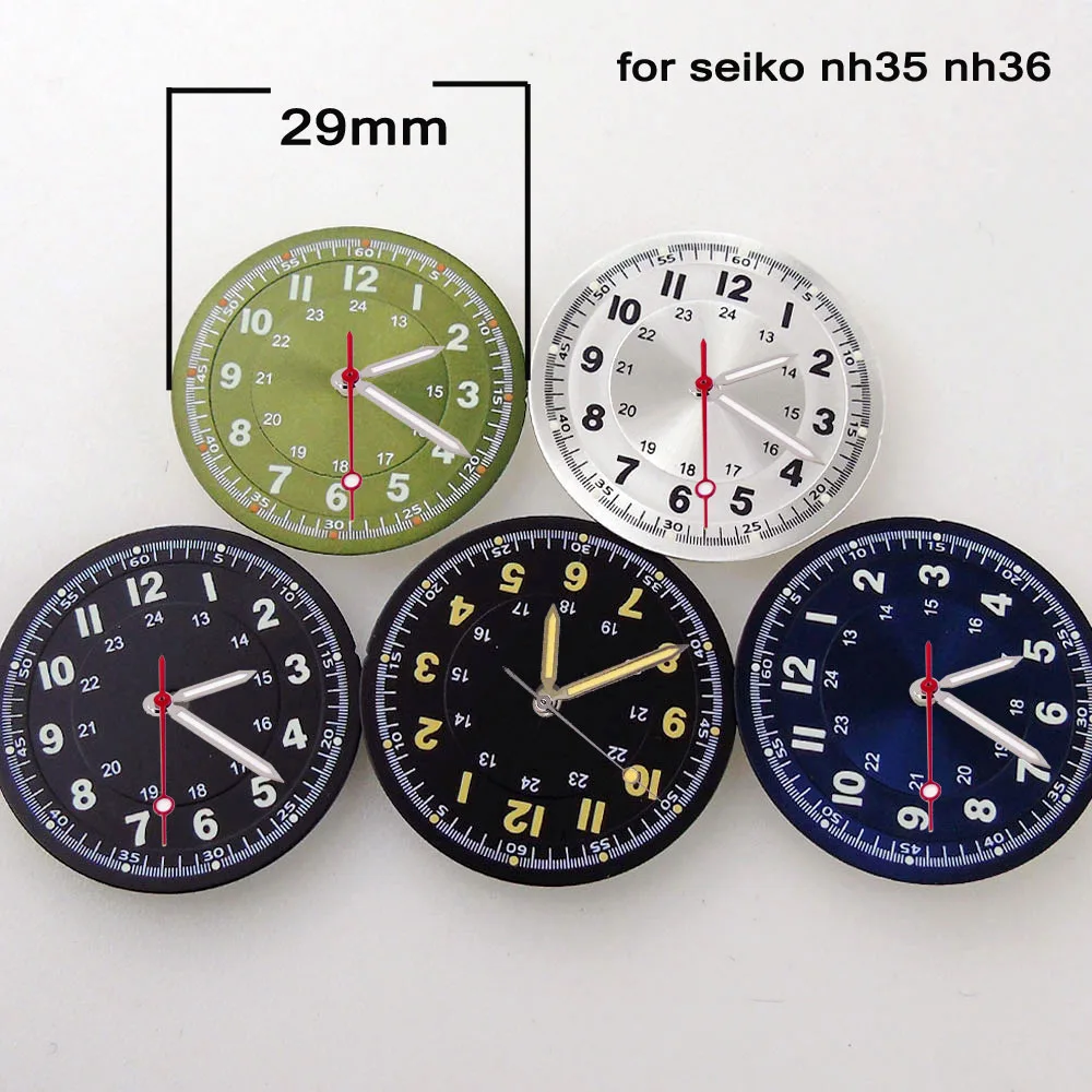 29mm Watch Dial nh35 Pilot Sterile Dial Face for nh35 nh36 Movt ...