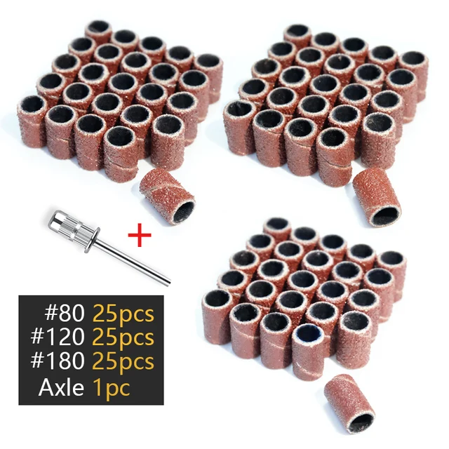100/50/25pcs Nail Sanding Ring Bands Electric Manicure Nail Drill Bits ...