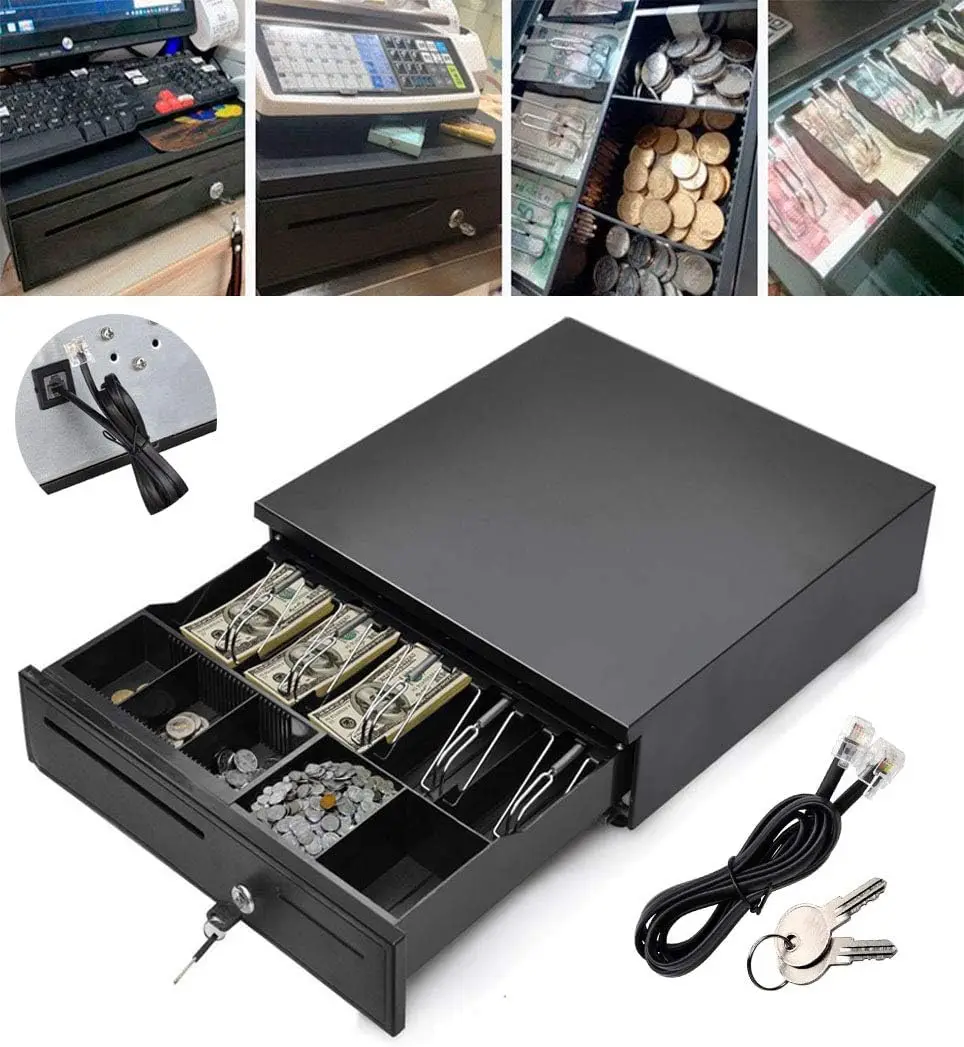 VickyHome Cash Drawer Register Removable Cash Tray Till Draw 5 Bills 5 ...