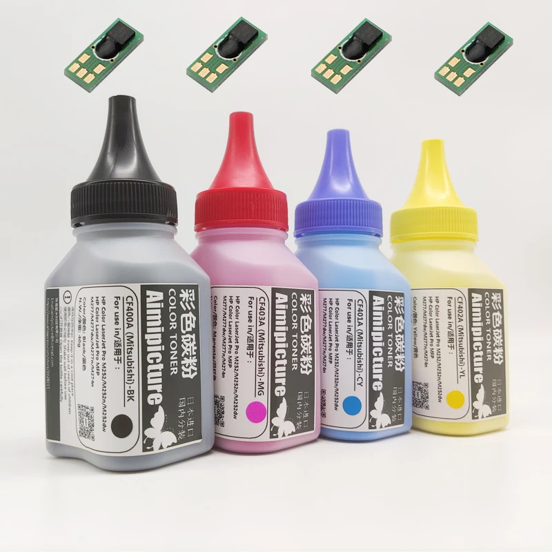 1-sets-Color-Toner-Powder-and-Toner-Chip-CF400A-CF401A-CF402A-CF403A ...