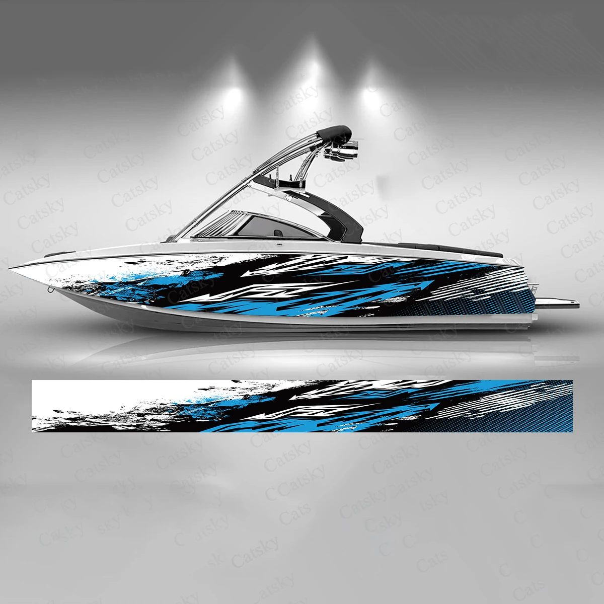 Blue-Black-Geometry-Boat-Sticker-Fashion-Custom-Fish-Boat-Sticker-Vinyl ...