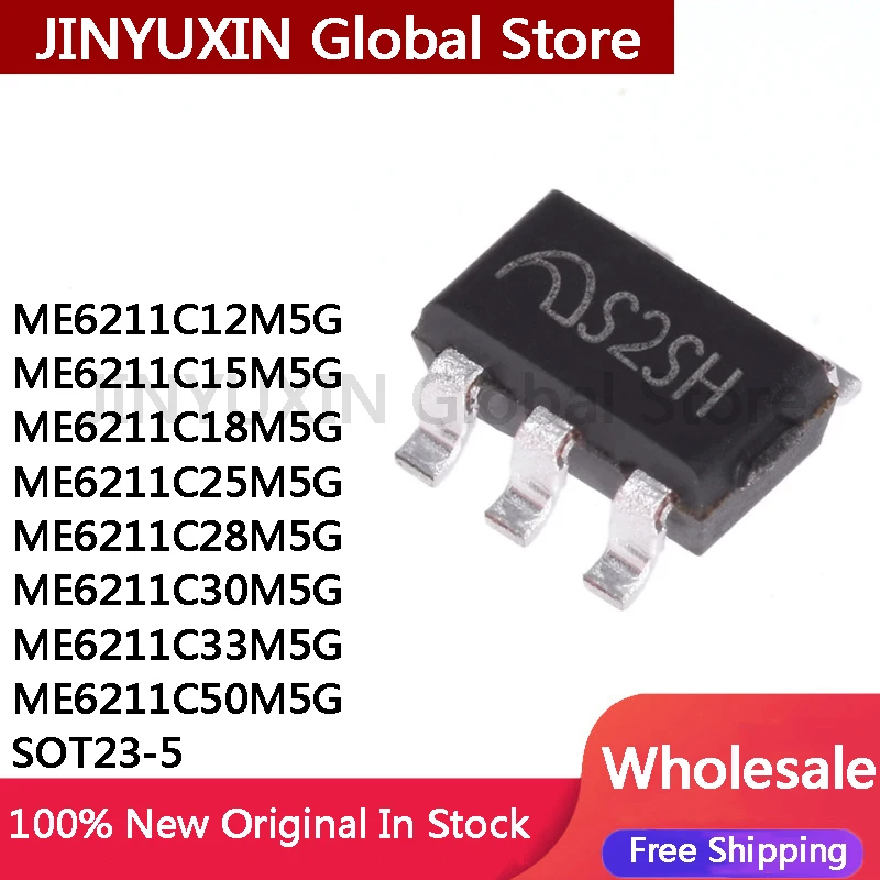 50Pcs ME6211C12M5G ME6211C15M5G ME6211C18M5G ME6211C25M5G ME6211C28M5G ...