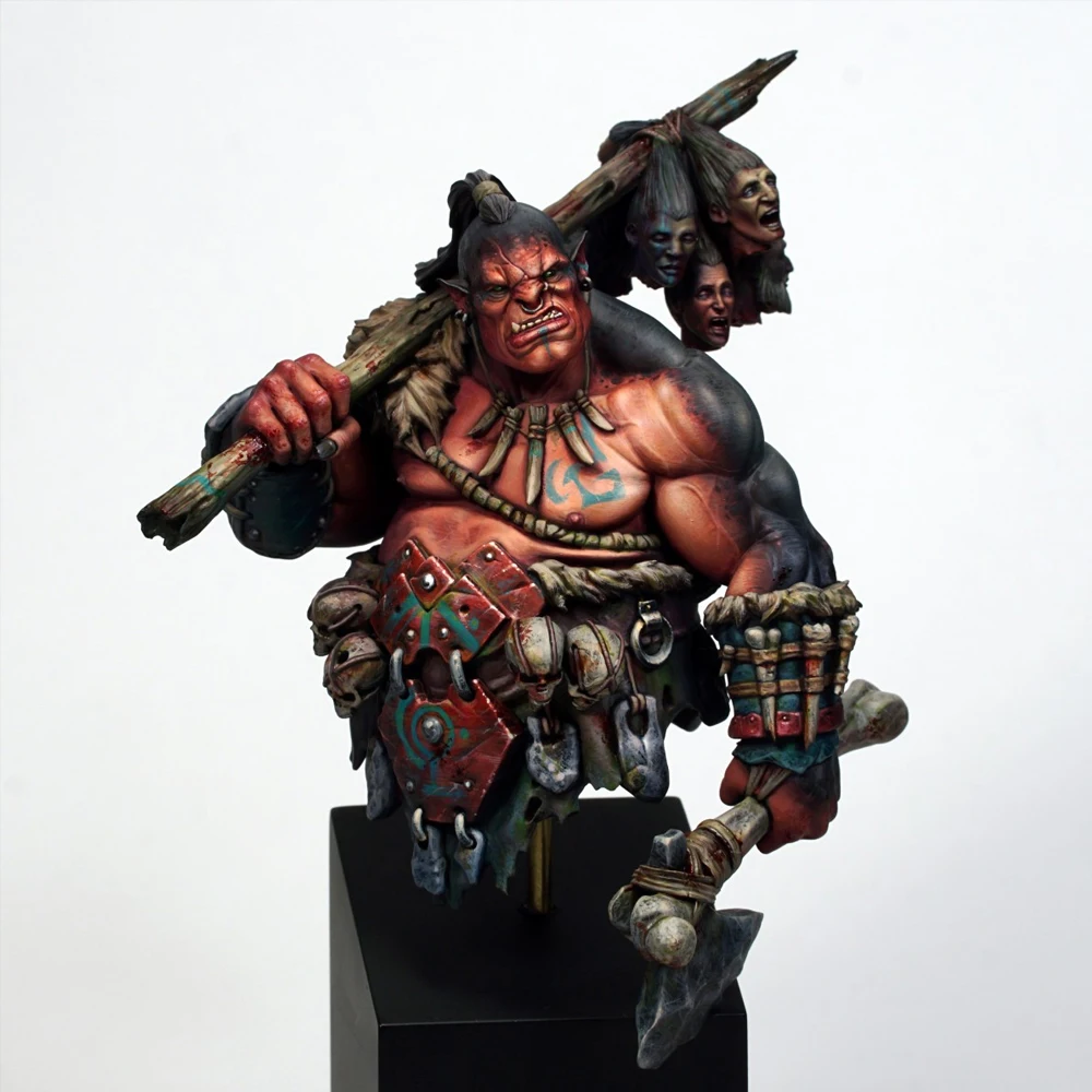 Busto de figura modelo de resina, 1/25 ZOGH, 95mm, Orc Hunter, GK, tema ...