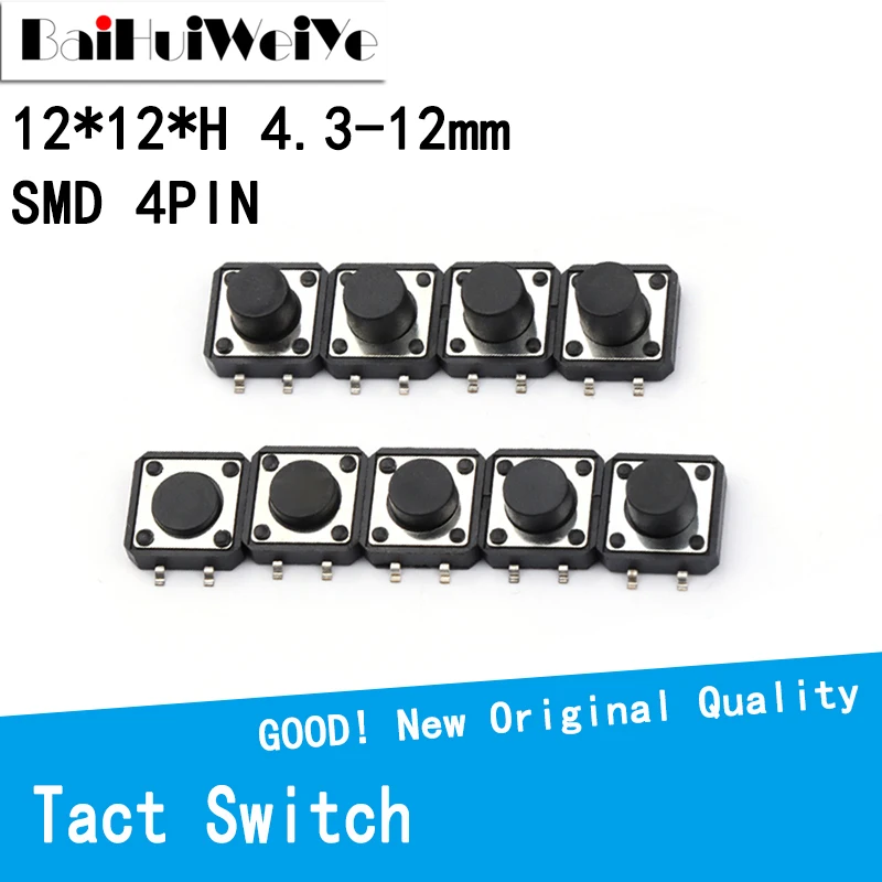 20PCS-12x12mm-Panel-PCB-Momentary-Tactile-Tact-Mini-Push-Button-Switch ...