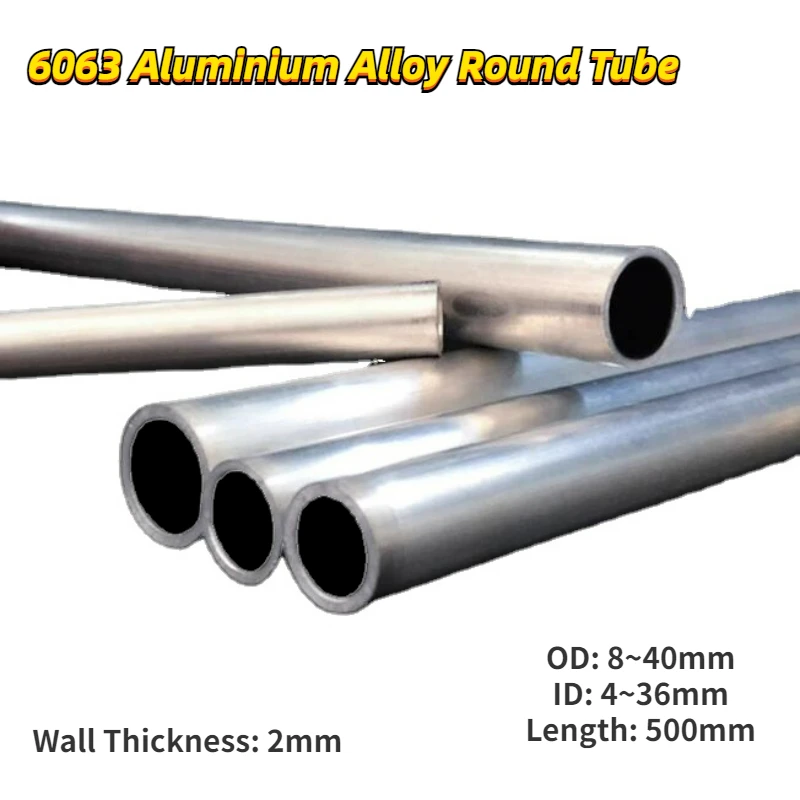1pcs-Aluminium-Pipe-Thickness-2mm-OD-8-40mm-ID-4-36mm-Straight-500mm ...