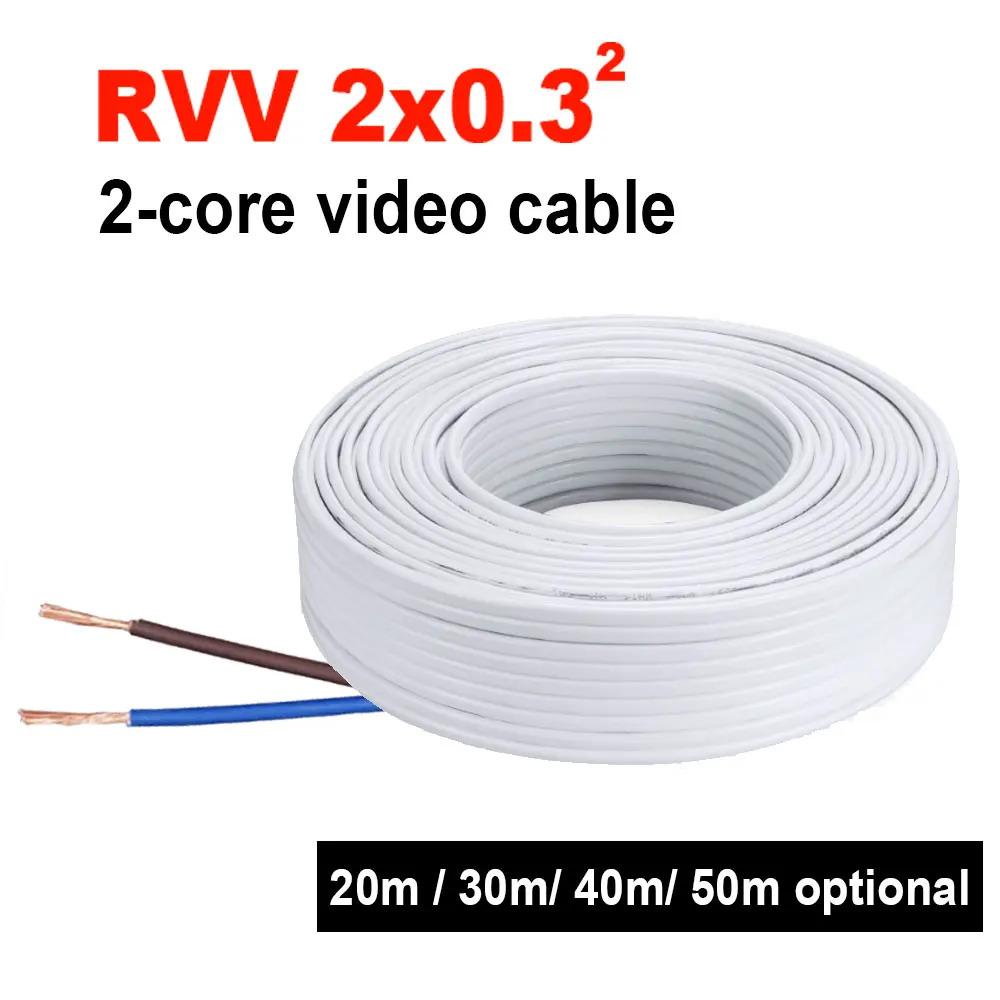 Cable de 50M Core 2 cables 20m/30m/40m para cables de timbre de ...