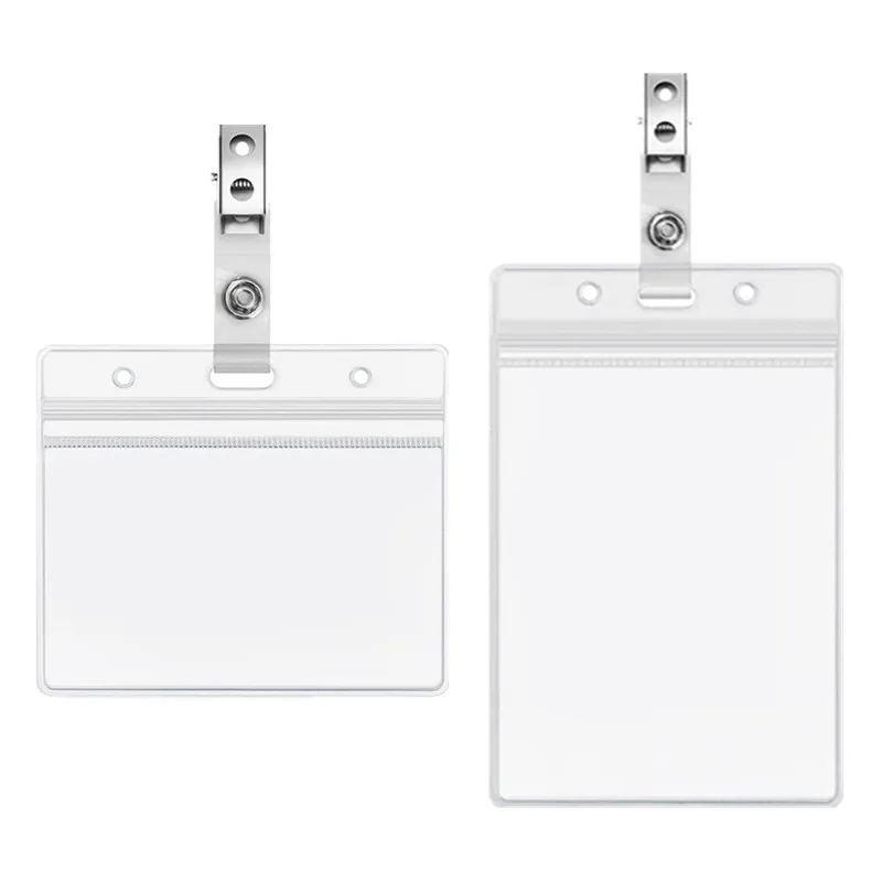 PVC Horizontal Vertical Employee's Staff Work Card Holder ID Pass ...