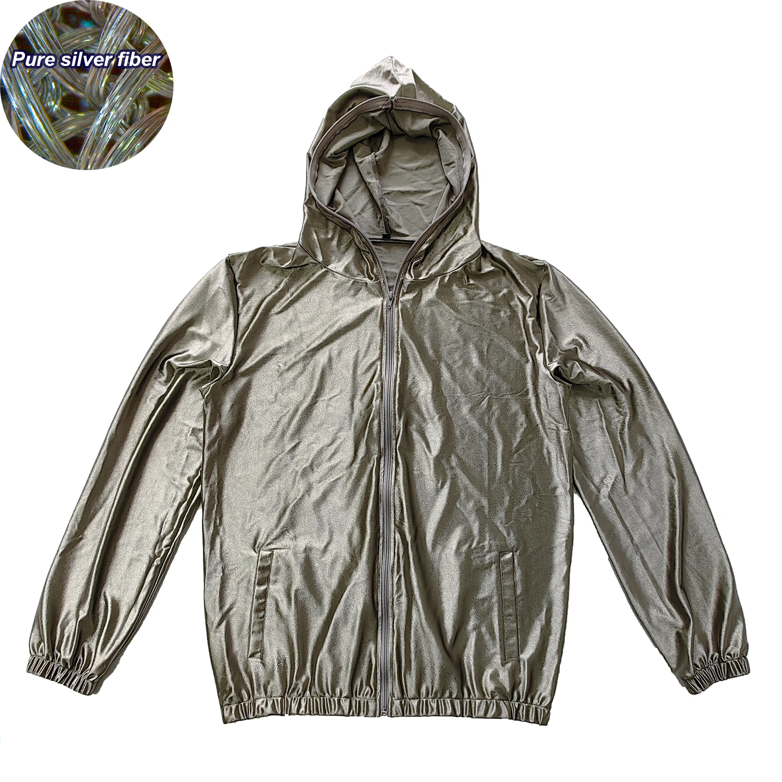 Conductive Silver Fiber Hoodie Anti-radiation EMF/EMI/RF Blocking ...