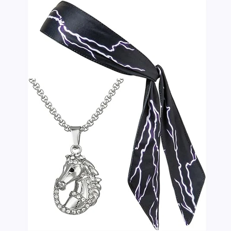 Ken Necklace and Headband Horseshoe Horse Movie Black Lightning ...