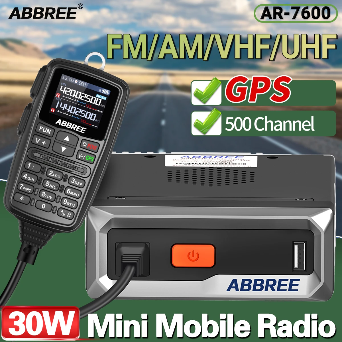 ABBREE AR-7600 V1/V2 Mini Mobile Radio GPS Multi Band 200CH NOAA ...