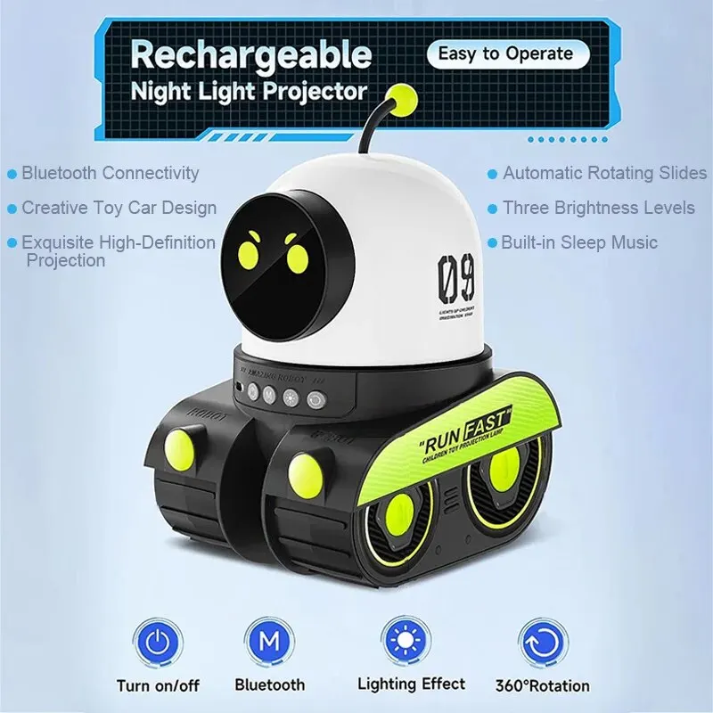 LED-Night-Light-Starry-Sky-Projector-Galaxy-Robot-Projection-Lamp ...