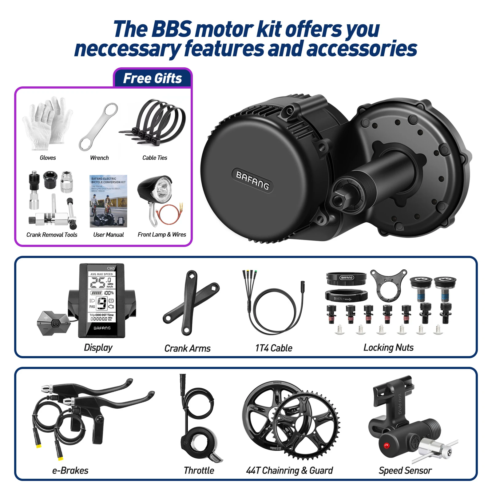 Bafang Bbs02b 48v 750w Mid Drive Motor Com C965 Display Kit De ...