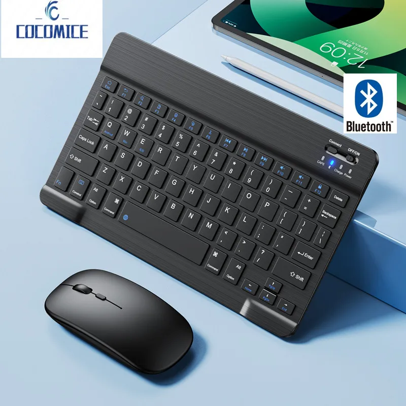 10-polegada-Port-til-Ipad-Teclado-Sem-Fio-Teclado-Bluetooth-E-Mouse-Mini-Teclados-Teclado ...