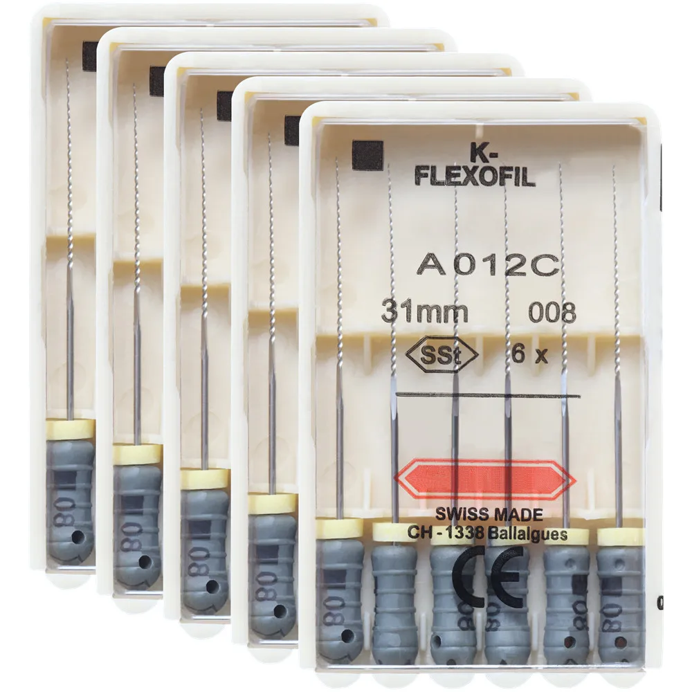 5-Packs-Dental-K-FLEXOFILE-File-21-25-31mm-015-040-SSt-Flexibility-Endo ...