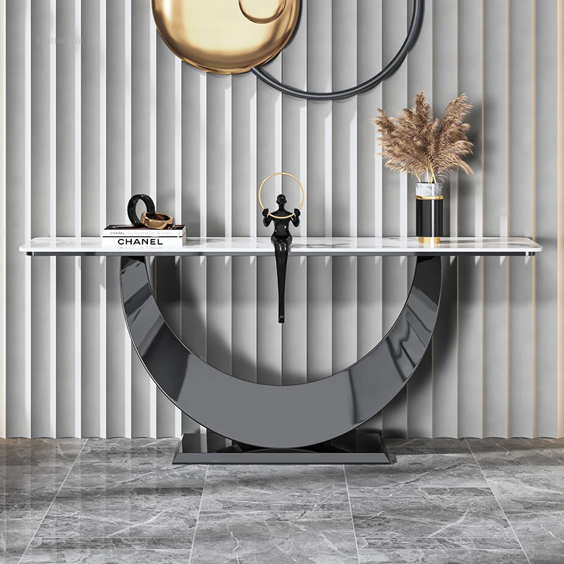 Italian-Simple-Console-Table-for-Hotel-Corridor-Light-Luxury-Slate ...