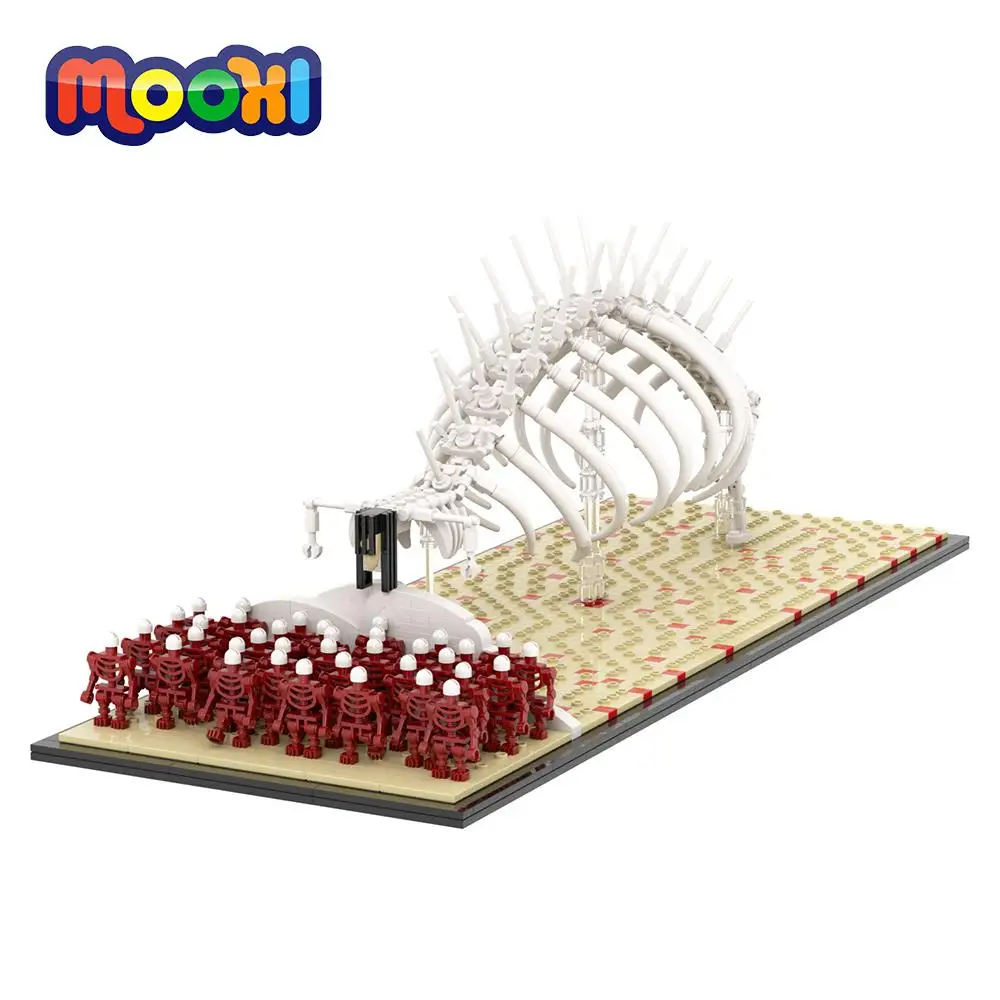 MOOXI Anime Attack On Titaned 1360Pcs MOC Bricks Rumblinged Wall Giant ...