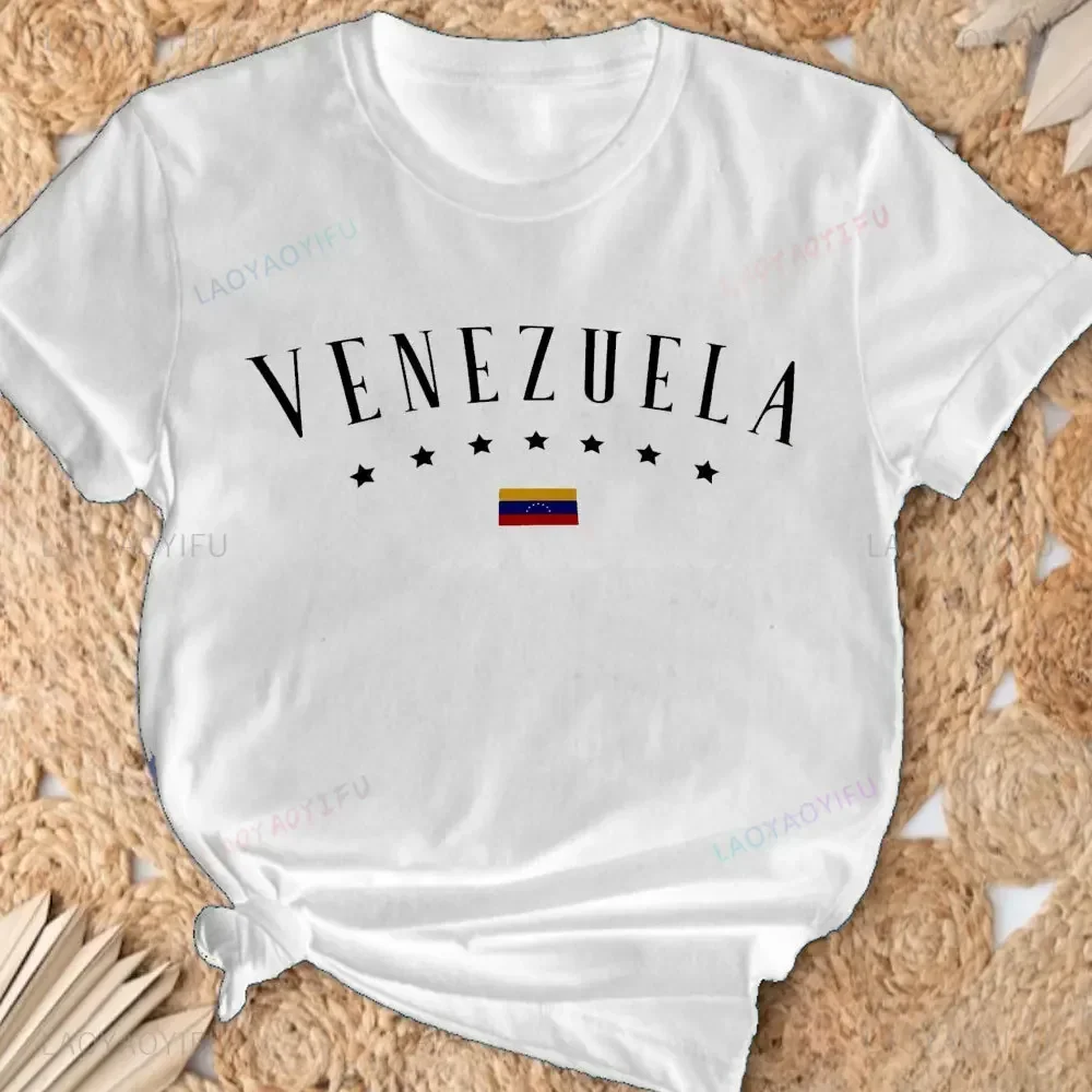 Venezuelan Flag Print T-shirt Men and Women Summer Short Sleeve Flag ...