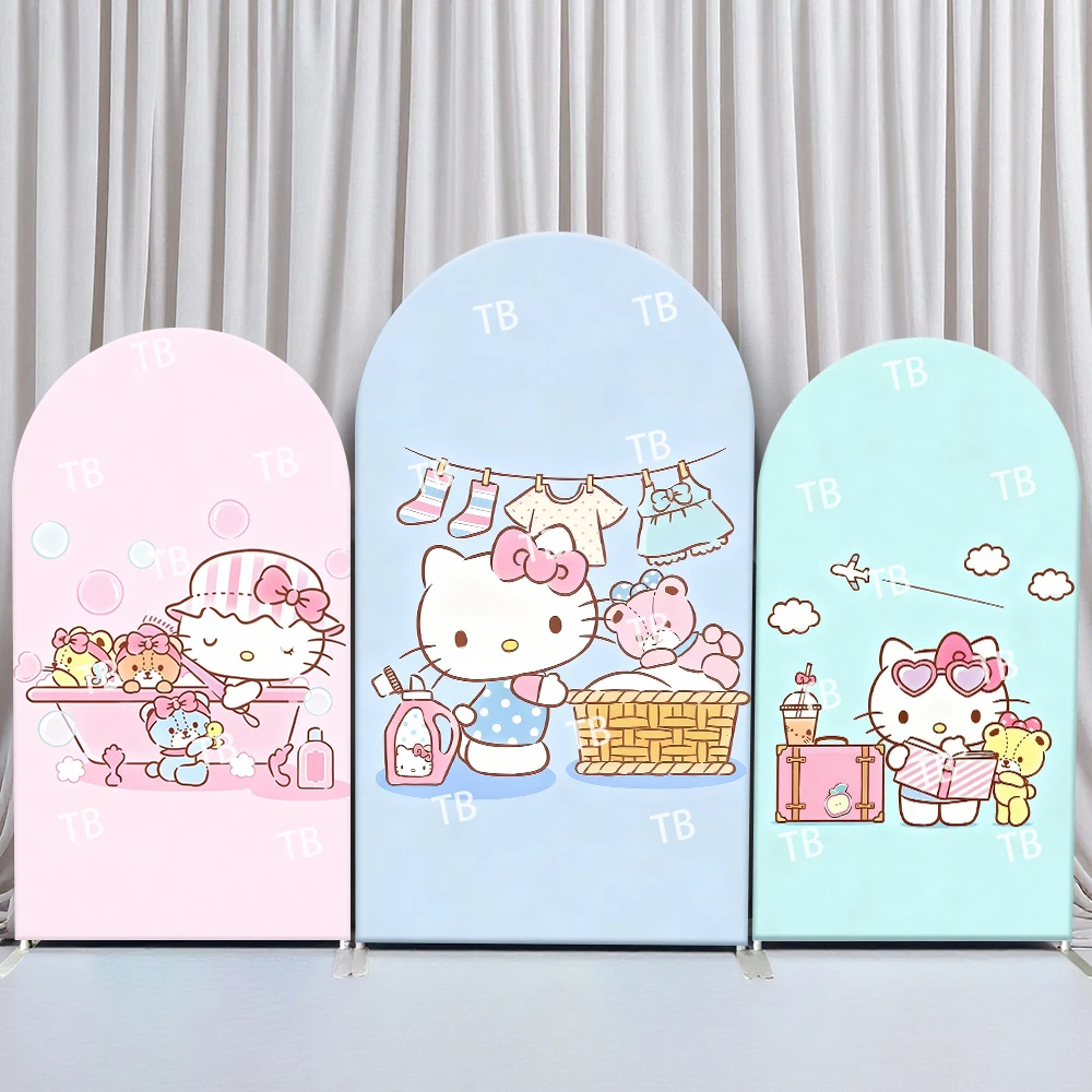 Sanrio Hello Kitty Daily Life Style Arch Backdrop Cover Cozy Festive ...