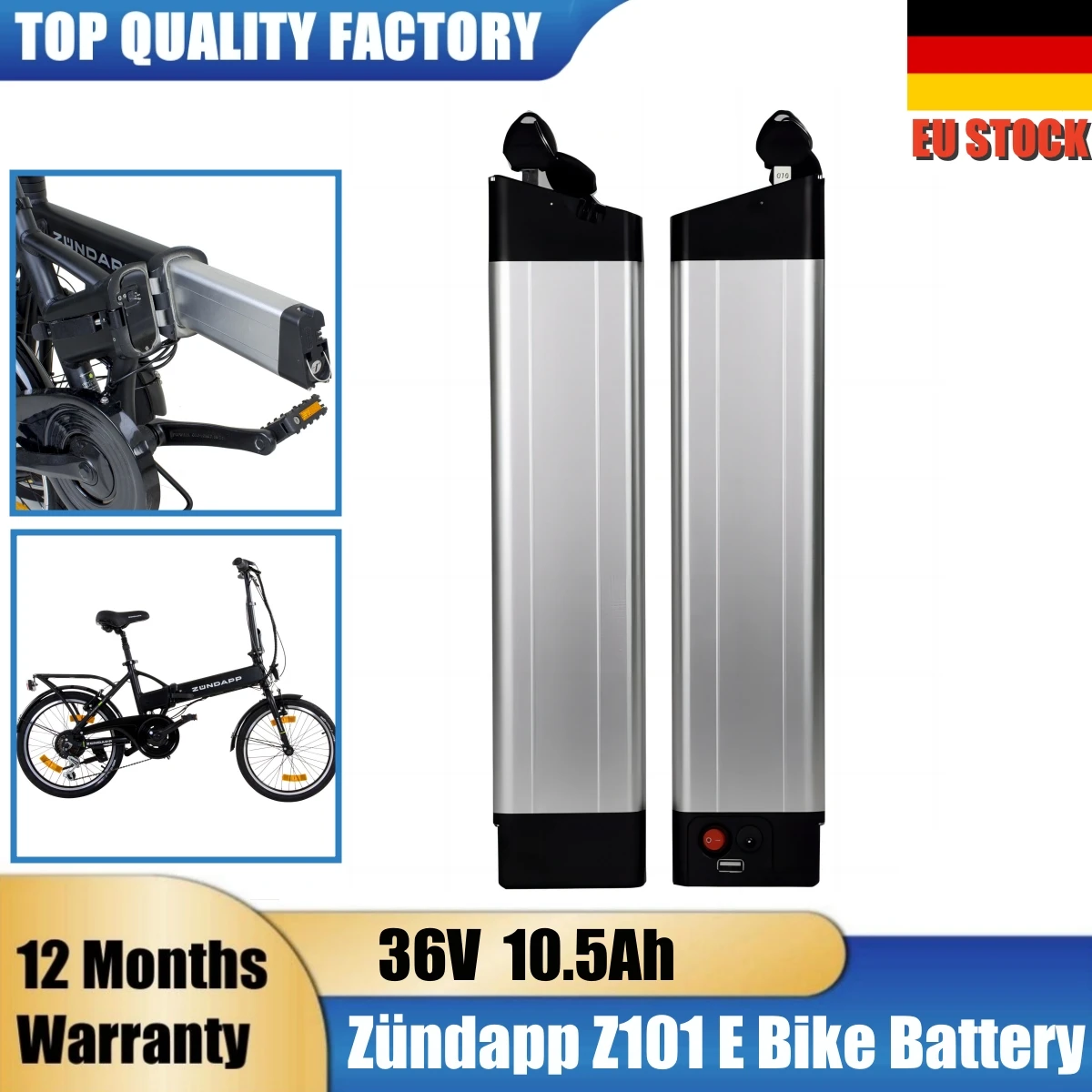 E-Bike Battery For Zündapp Z101 Electric Bicycle Relacement Lithium-Ion ...