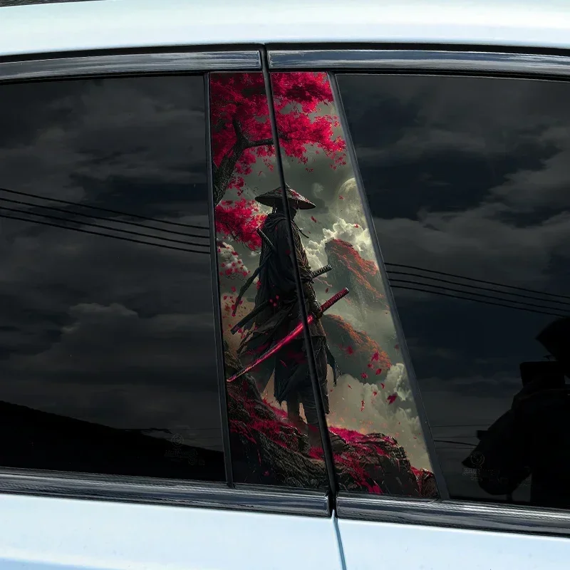 1PC JDM Samurai Car Stickers Car Doors Pillar Sunscreen Vinyl Decals ...