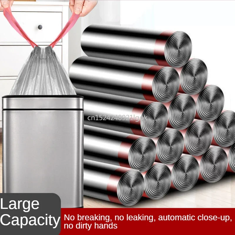 Household-Thick-Drawstring-Garbage-Bag-Portable-Automatic-Closing-Extra ...