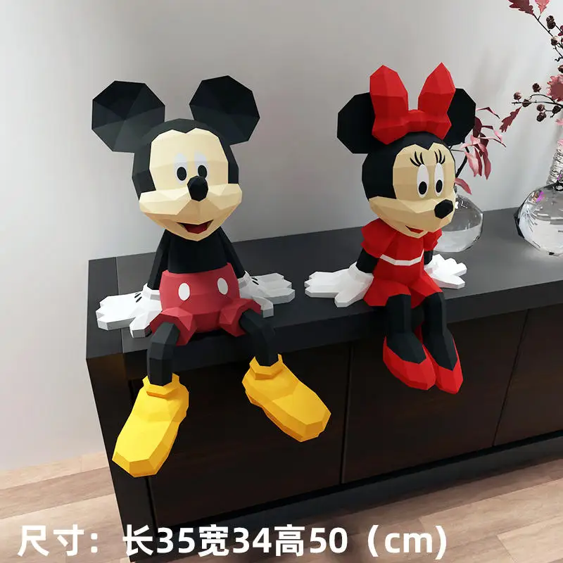 50cm-Mickey-Mouse-Minnie-Paper-Model-Anime-Figures-Home-Decor-Table ...