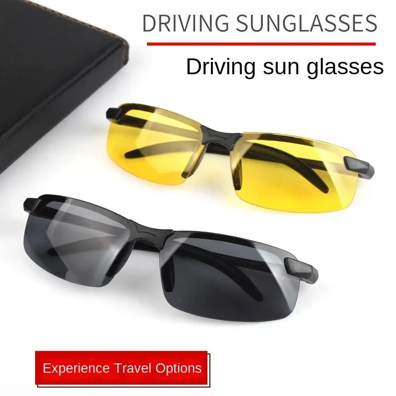 Anti-Glare-Driving-Half-Frame-Sunglasses-For-Men-Outdoor-Sports-Goggles ...