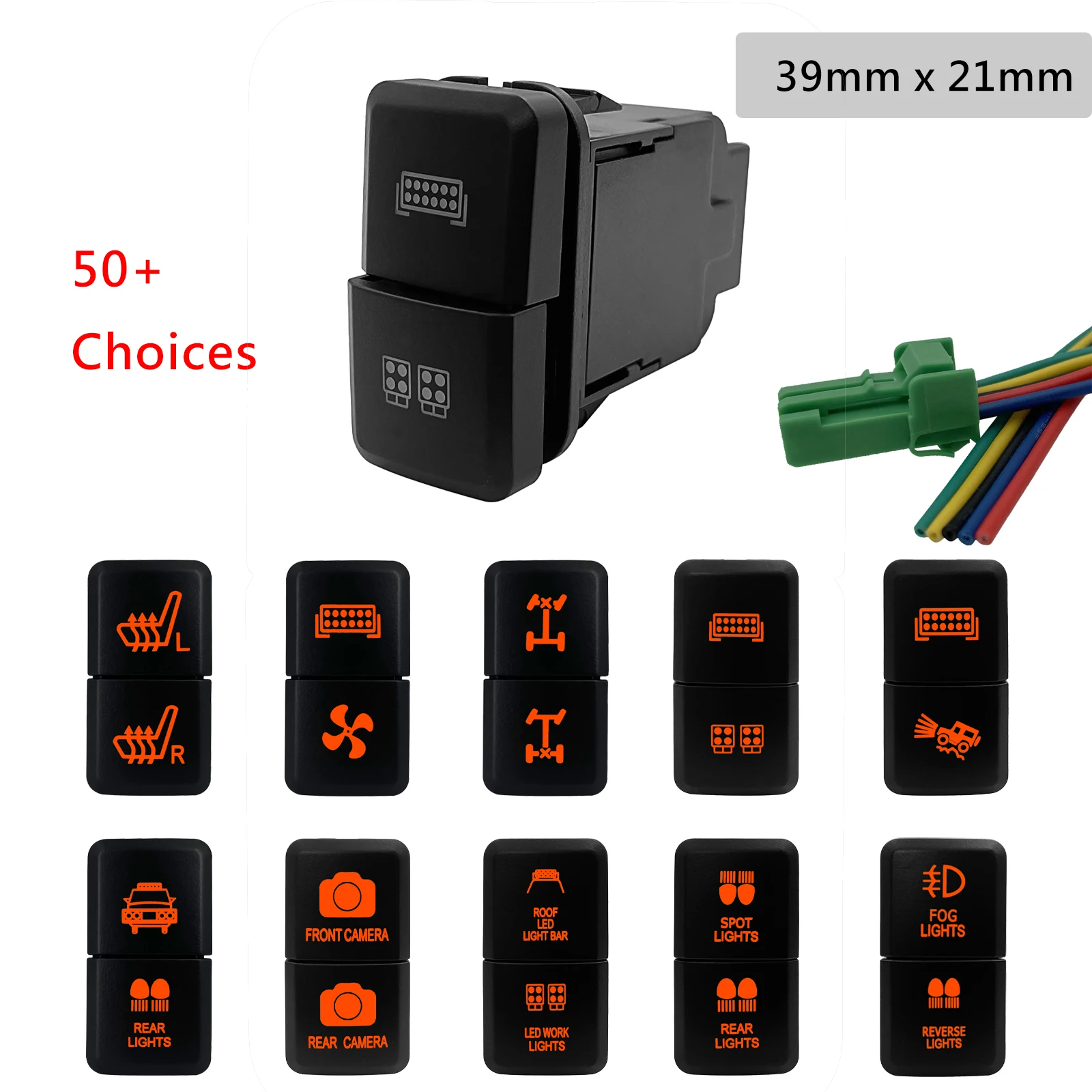 12V-Orange-Amber-Led-Dual-Push-Button-Switch-for-Toyota-Prado-4Runner ...