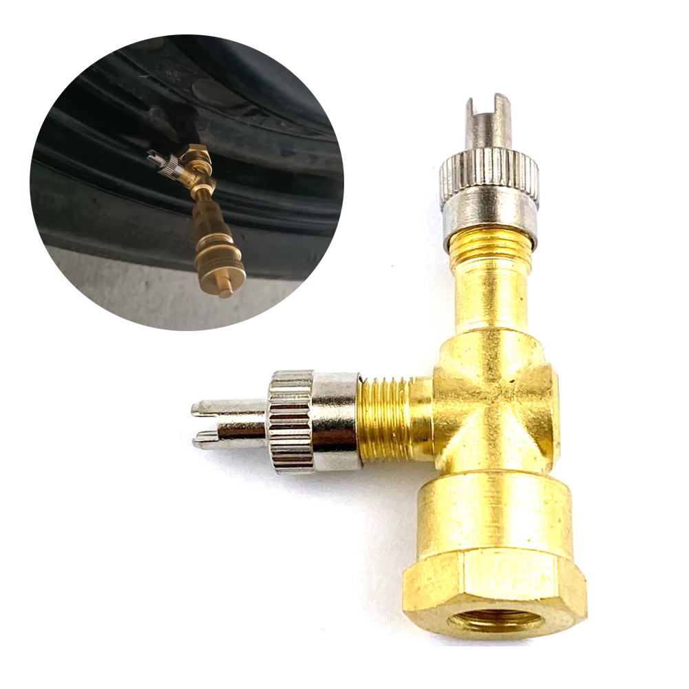 1PCS-Tubeless-Tire-Valve-Stem-TPMS-Valve-Tee-Adapter-3-way-Pure-Copper ...