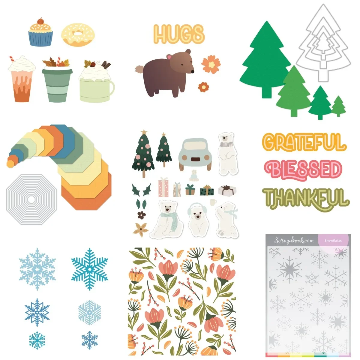 2024-Christmas-Snowflake-Bear-Letter-Metal-Cutting-Die-Stencil-for-DIY ...