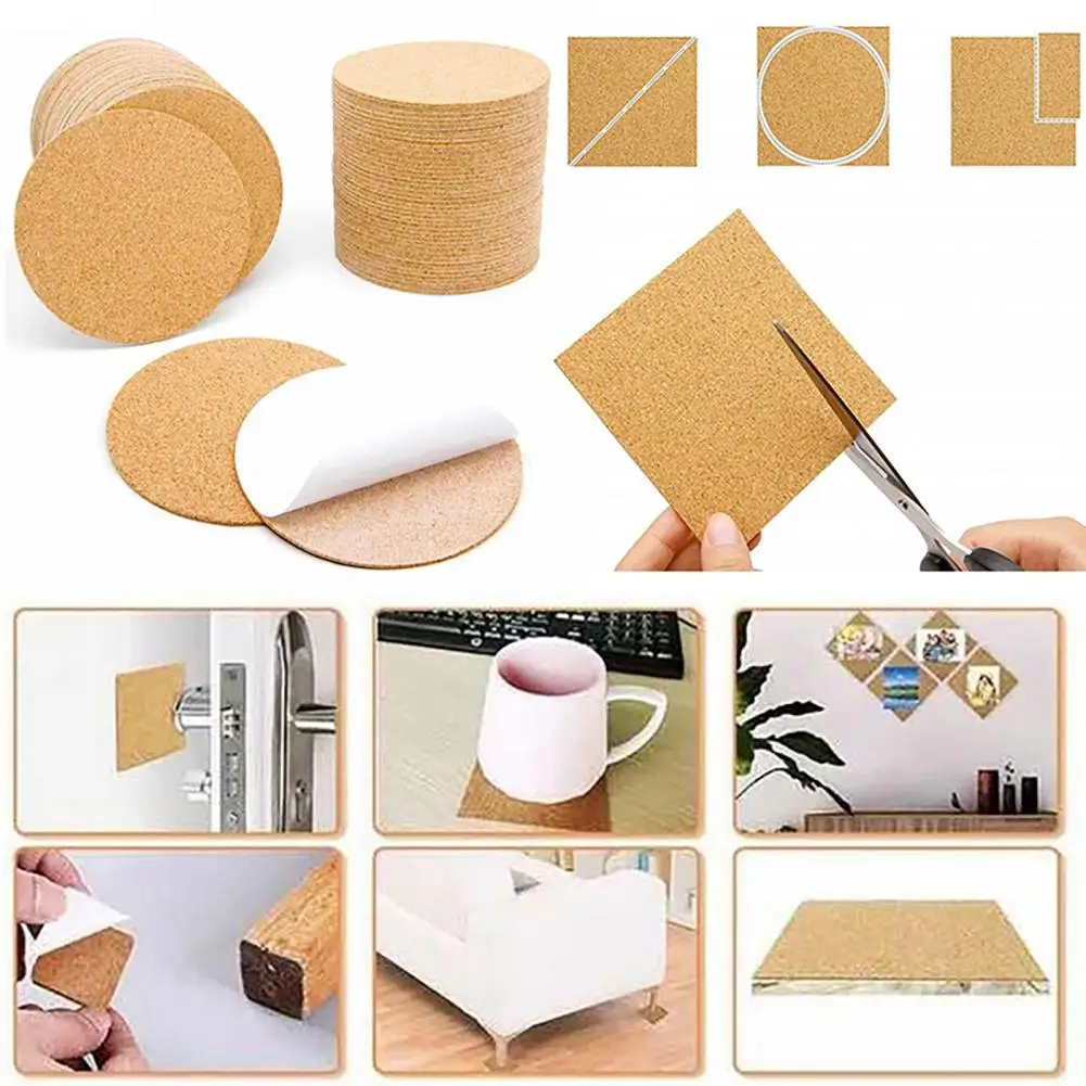10Pcs-Cork-Coasters-Square-Cork-Mat-Self-Sticker-DIY-Backing-Sheet-For ...