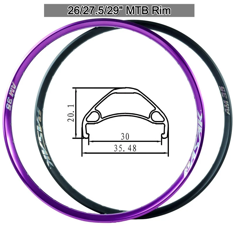 1Pc/2Pcs Bike Rim 26/27.5/29 Inch 32H Aluminum Alloy Double-layer Rim ...