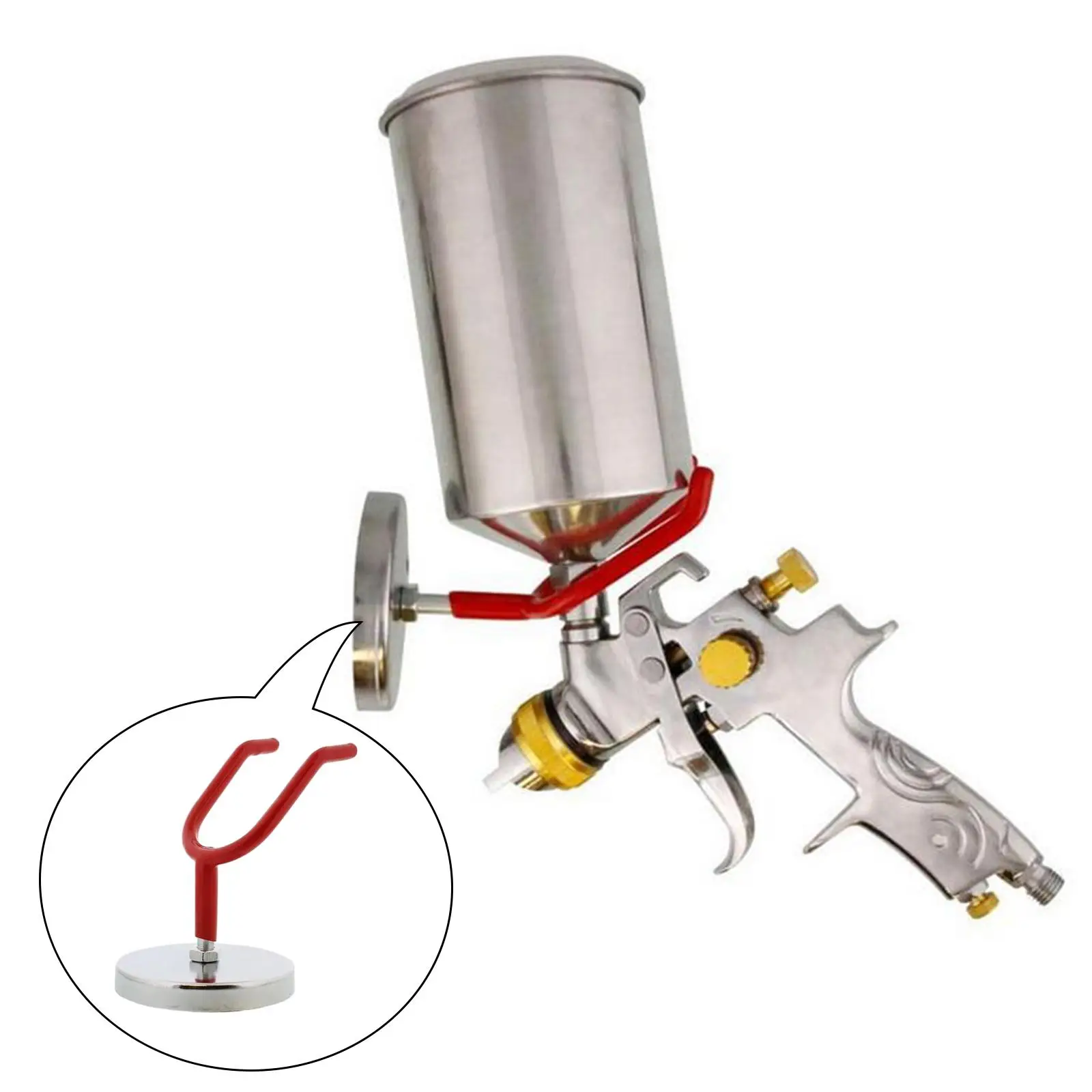 Paint Spray Gun Holder Rack Feed Booth Attach Paint Gravity Magnetic ...