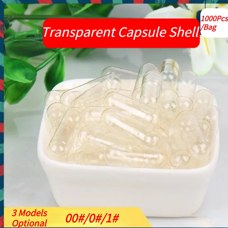 1000Pcs Standard Size Empty Capsule 00 # 0 # 1 # Transparent Hollow ...