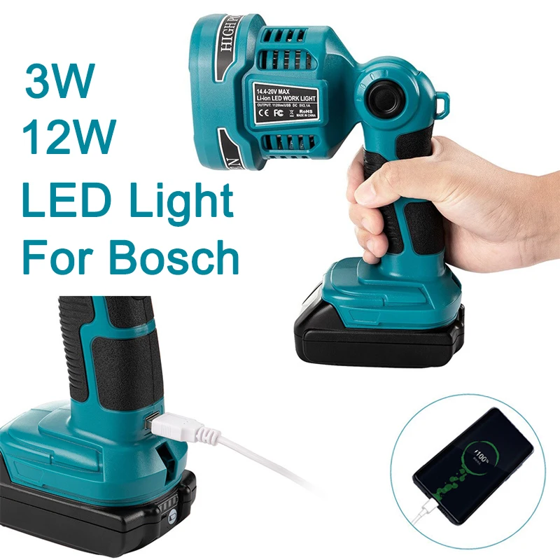 For-Bosch-18V-Li-ion-Battery-Portable-LED-Lamp-Work-Light-Flashlight ...