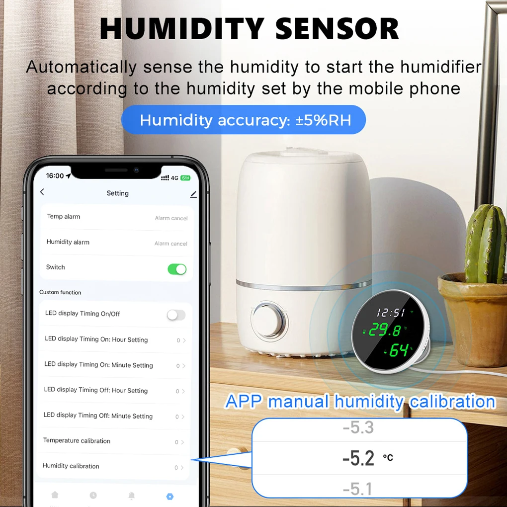 Temperature Sensor Temp Gauge Security Simple Operation Phone ...