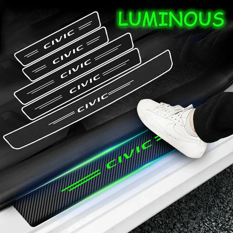 Luminous Car Door Sill Protector Plate for Honda CIVIC Logo 2021 2020 ...