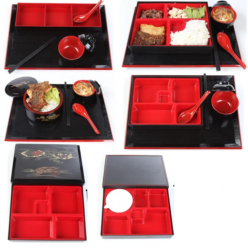 Japanese-Dinner-Set-Plates-and-Dishes-ABS-Plastic-Lunch-Box-Portable ...