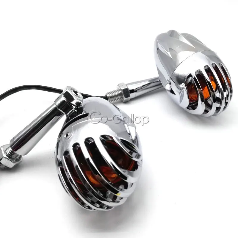 2x Chrome Grill Turn Signals Fit For Honda VT Shadow Ace Classic 500 ...