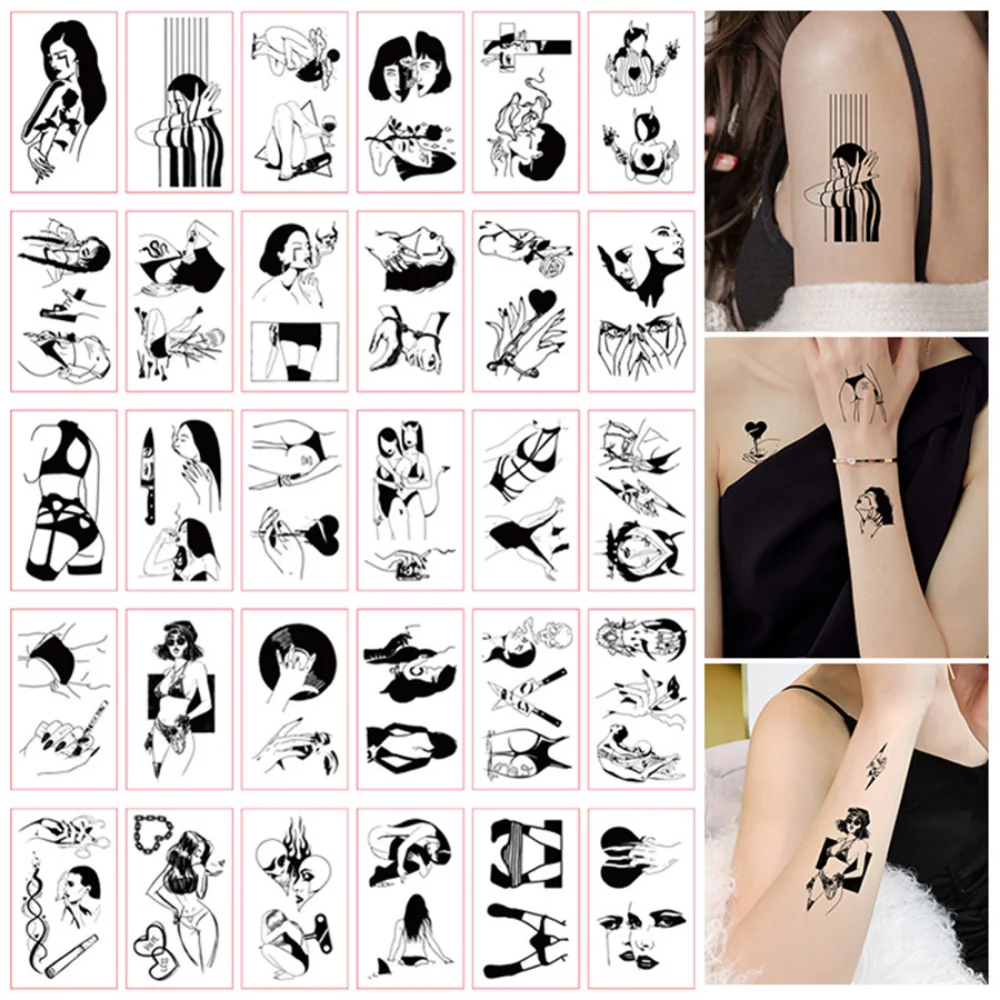 Waterproof-Temporary-Tattoo-Sticker-Simulation-Tatto-Men-and-Women ...
